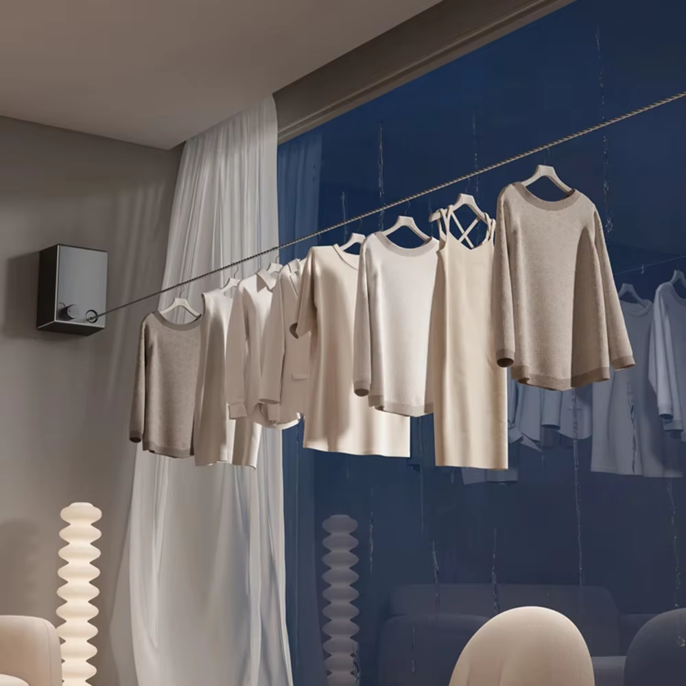 FlexLine™ – Retractable Clothesline for Indoor & Outdoor Drying (Invisible Wall-Mounted Design ...